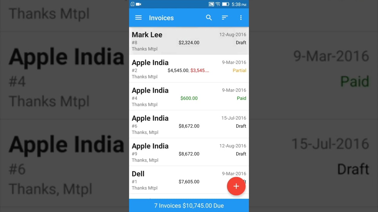 Invoice Android App   Free Invoices Estimates and Expenses   Moon Invoice