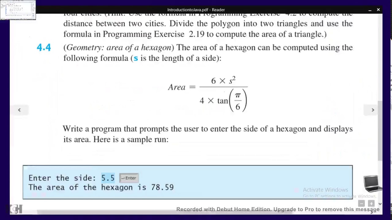 Introduction To Java Programming   Exercise 4 4a