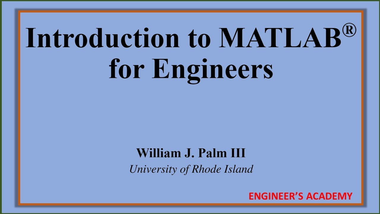 17: MATLAB FOR ENGINEERS - User Defined Functions