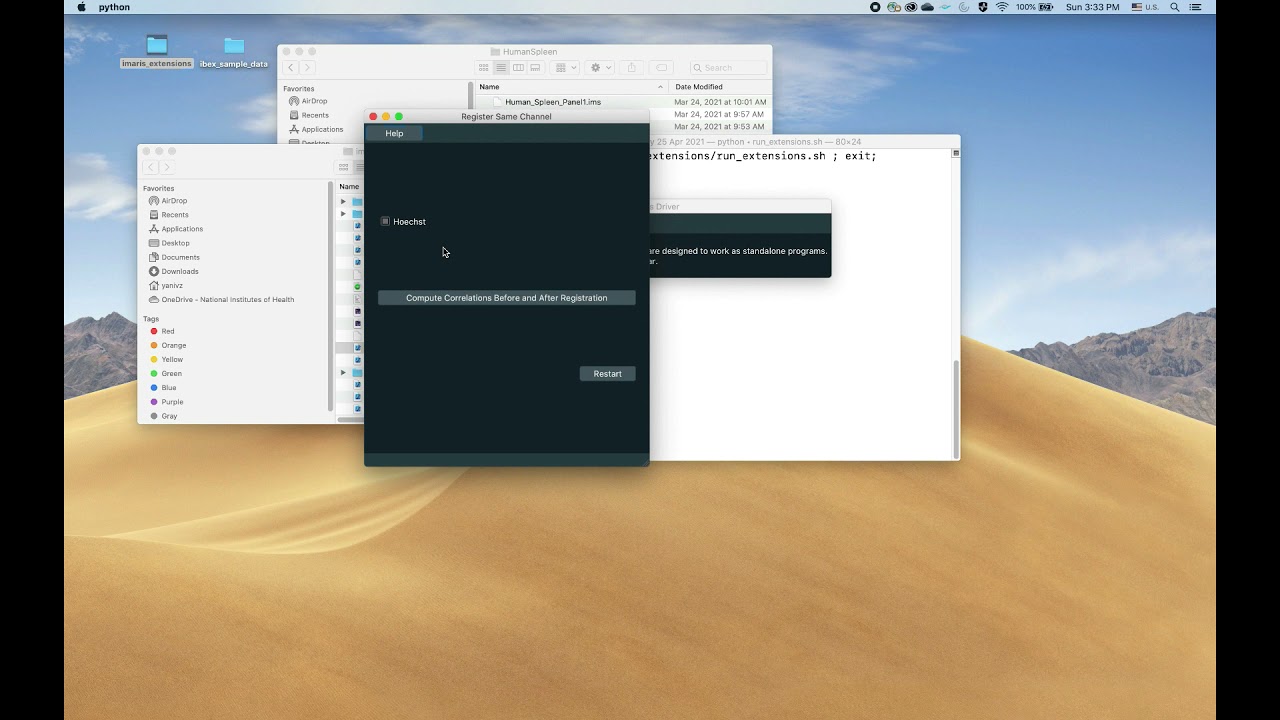XTRegisterSameChannel - SimpleITK Imaris Python Extension