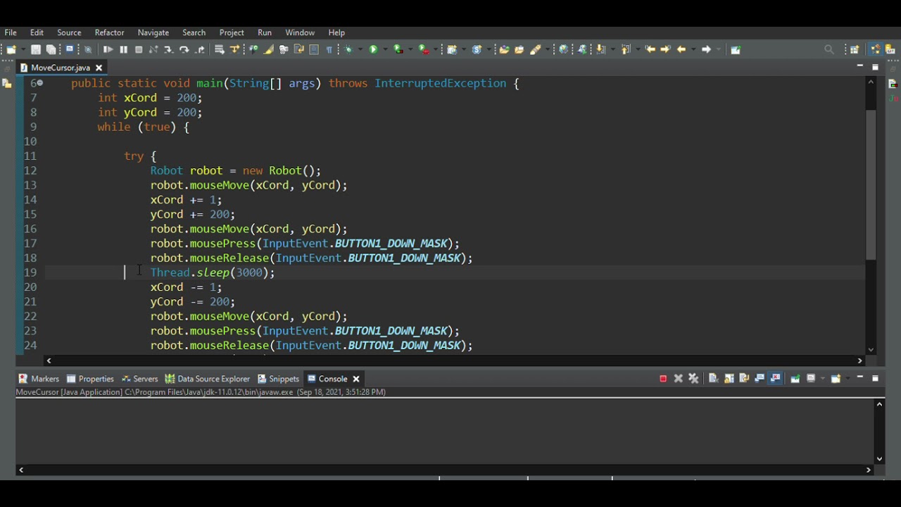 Move Cursor using java  | Automatic cursor movement | Automatic clicker
