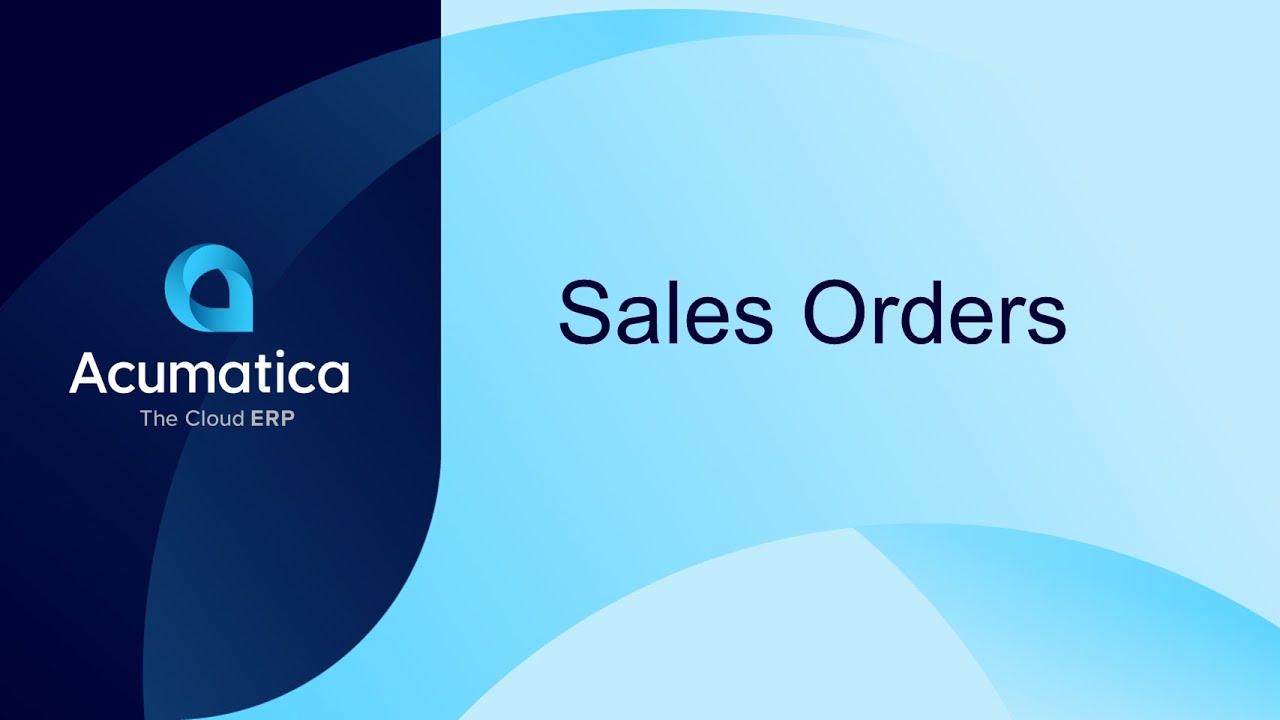 Sales Orders