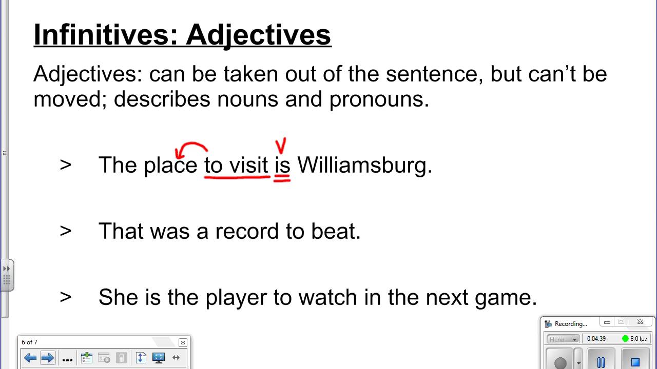 Infintive Phrase Video