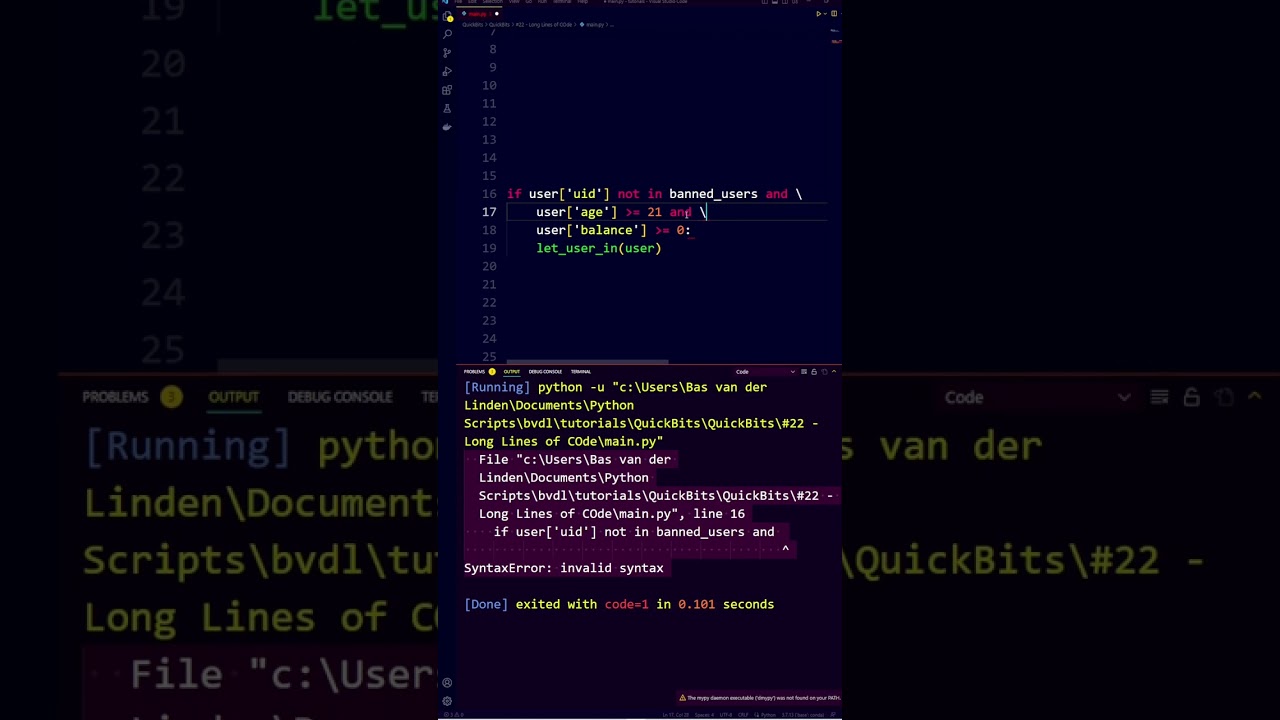 REMOVE LONG LINES of Code Like This! #python #coding #programming