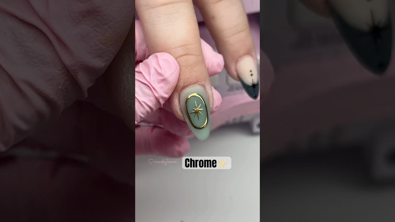 Chrome nails✨ #chromenails #nailart #naildesign #nailtech #handpaintednailart #chrome
