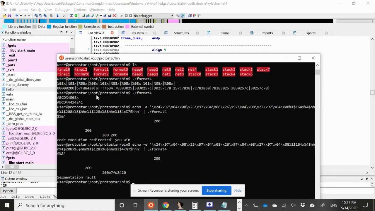 Exploit-Exercises Protostar Format4 Exploit