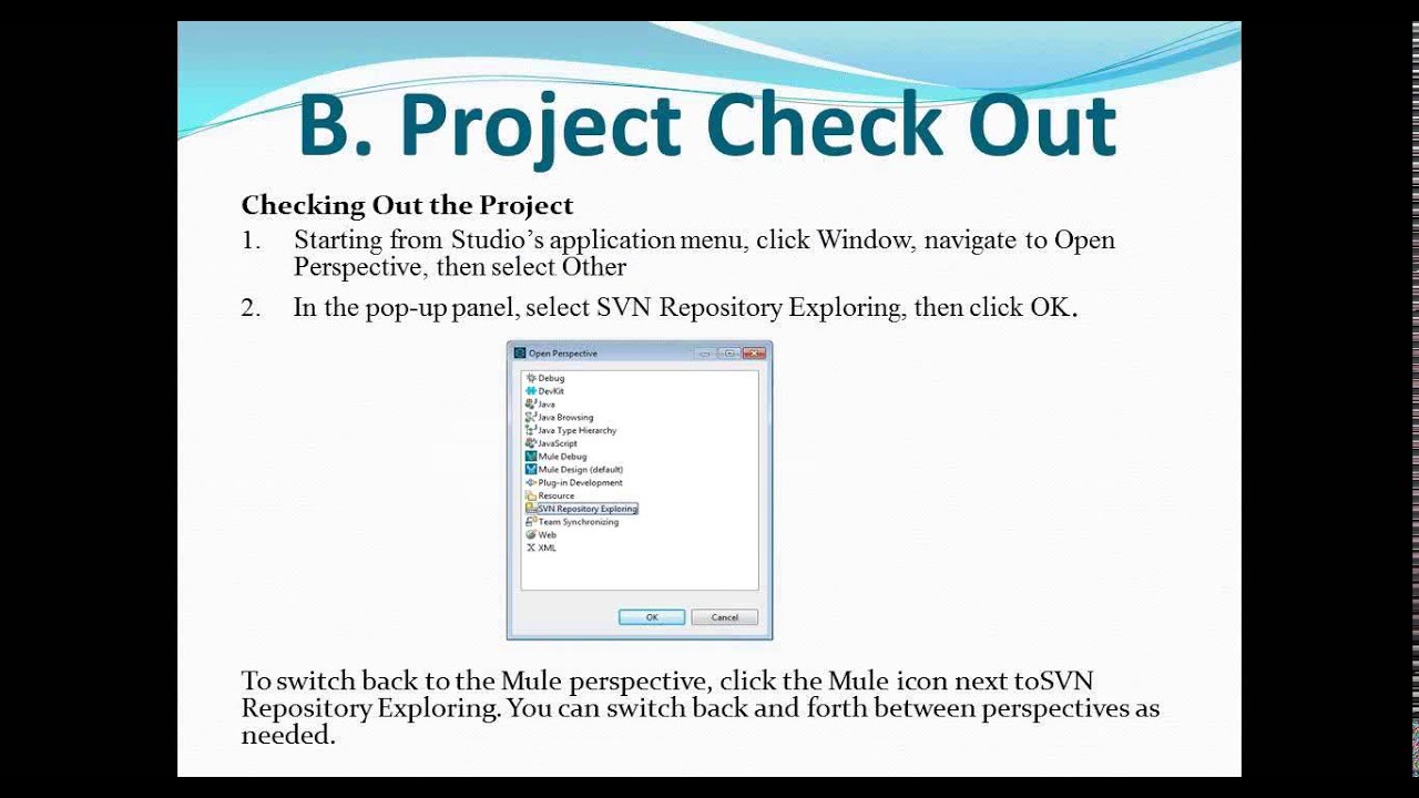 How to install and commit a project in SVN using SVN plugin in Anypoint Studio