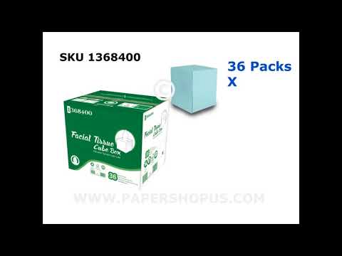 1368400 Cube Box Facial Tissue 2 Ply PaperShopUS.com