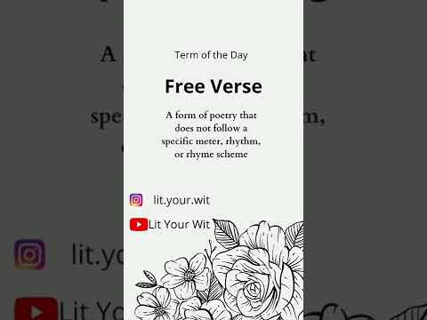 Define Free Verse | Term of the day | #2022 #freeverse #literarydevice #literaryterm