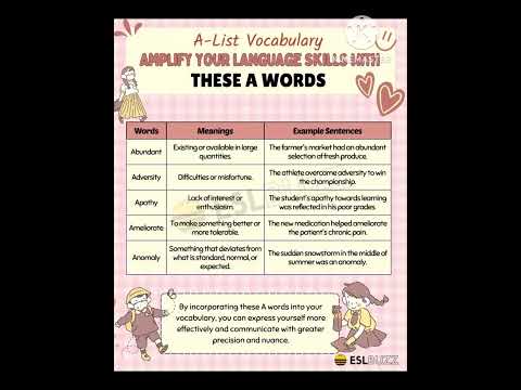 interesting words and meanings that start with the letter A | #dictionary A#