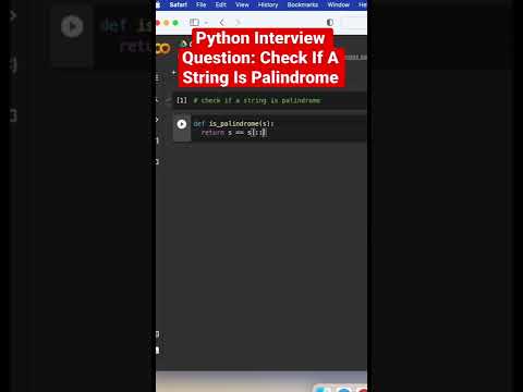Python Interview Question: Check If A String Is Palindrome #programming #coding #interview