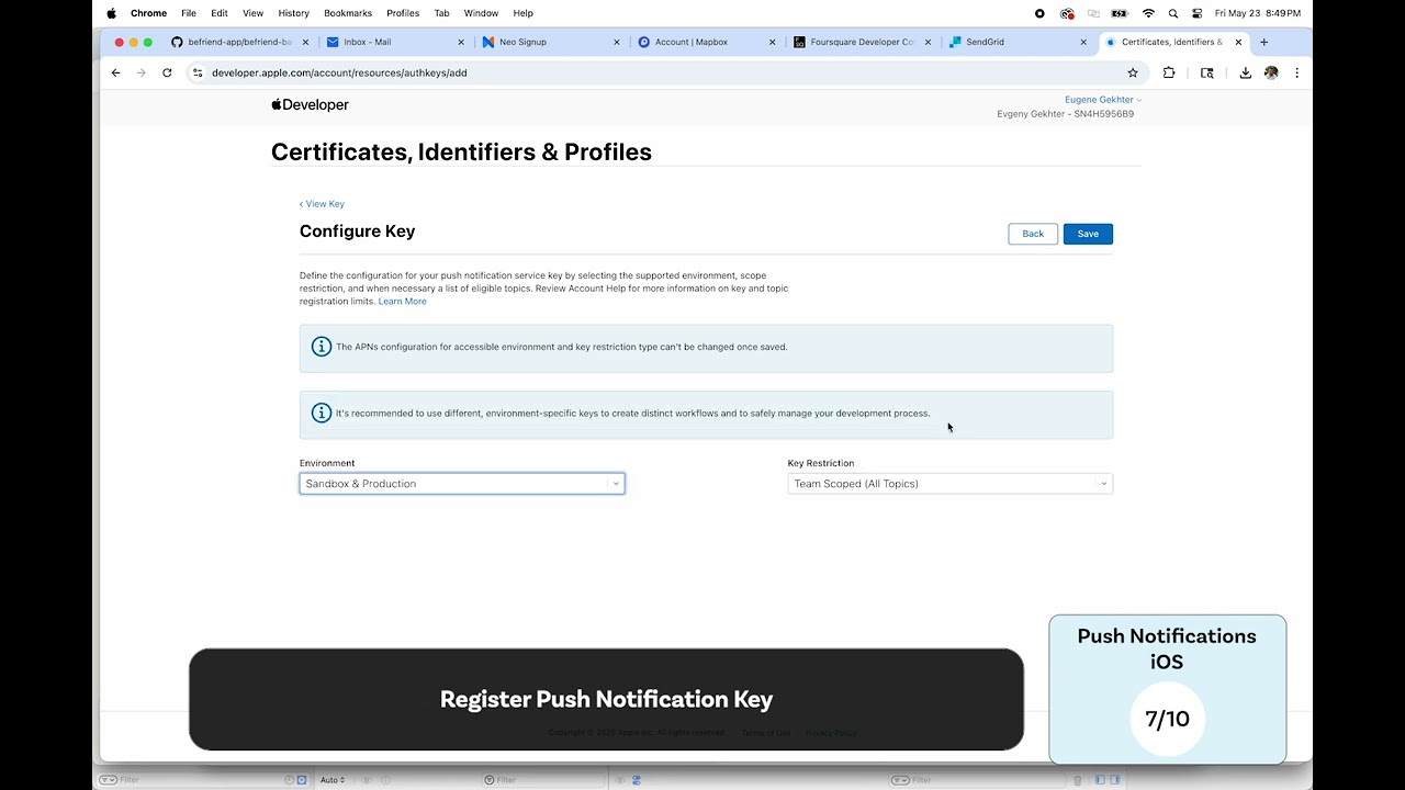 Befriend Developer: Apple Push Notifications Setup