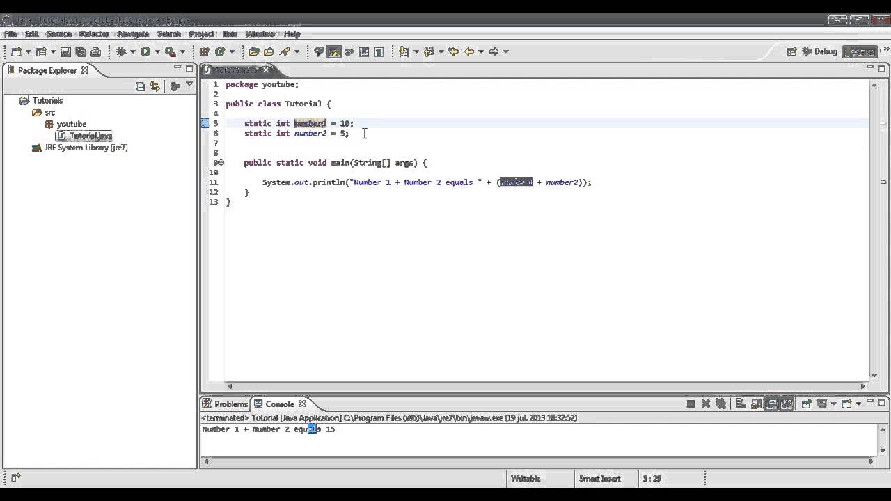 Basic Java Tutorial Part 4 Math Operators