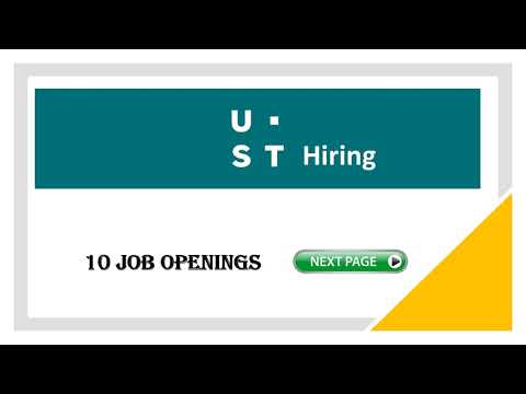 Jobs in UST | 10 Job Openings | Link in Description