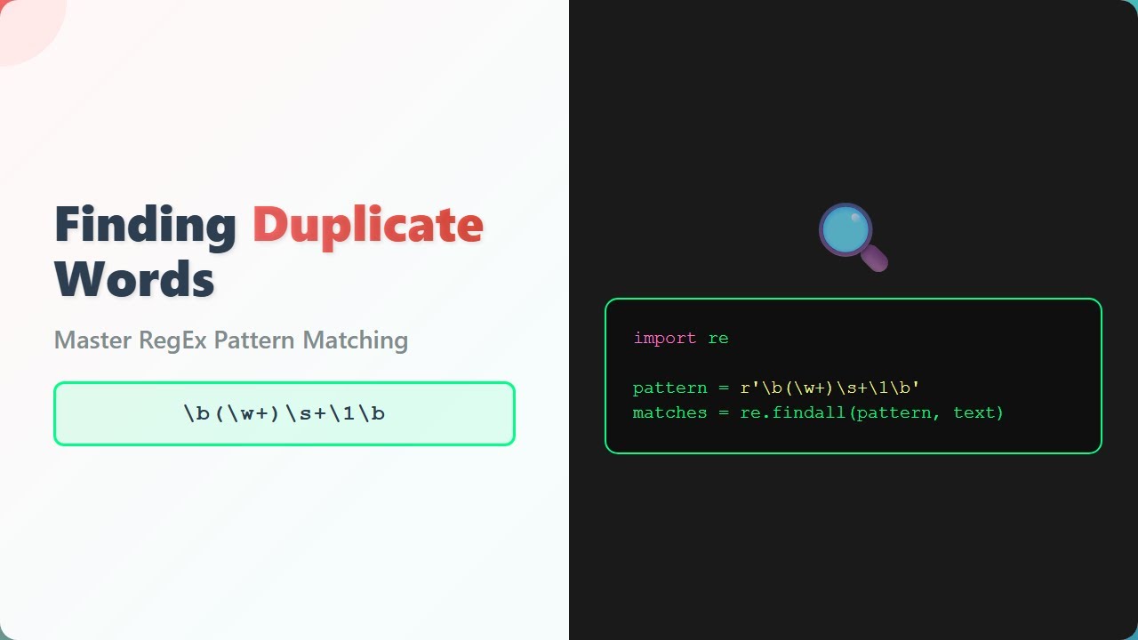 Regex Tutorial: Find & Remove Duplicate Words in Text (Python)