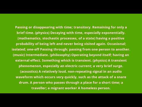what is the meaning of transient