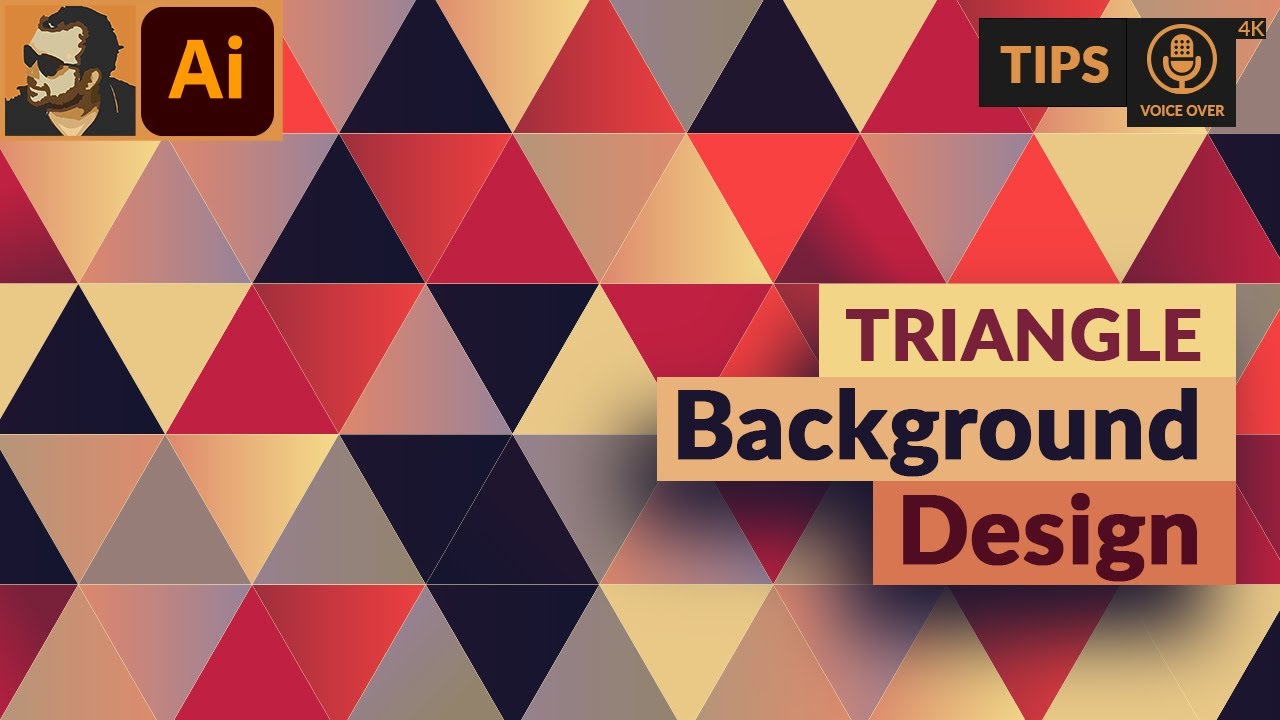 Colorful Background Design with Triangles in illustrator | Tips