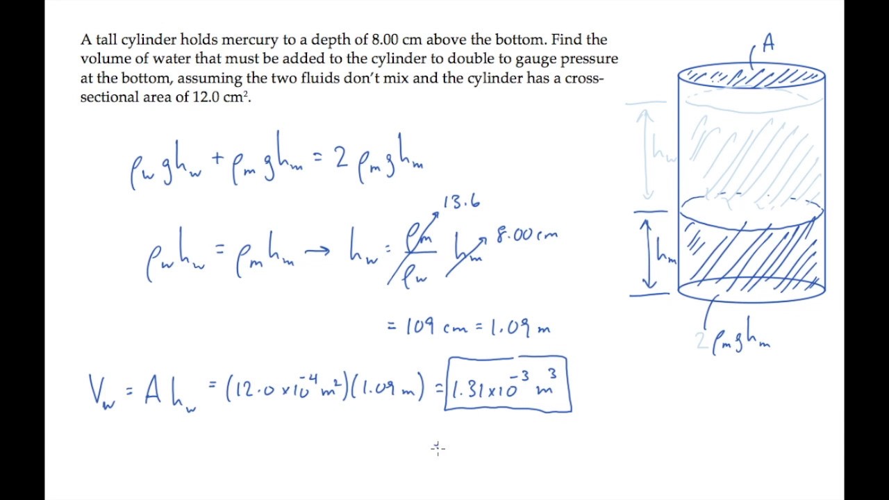 Fluids: Pressure. Level 2, Example 4
