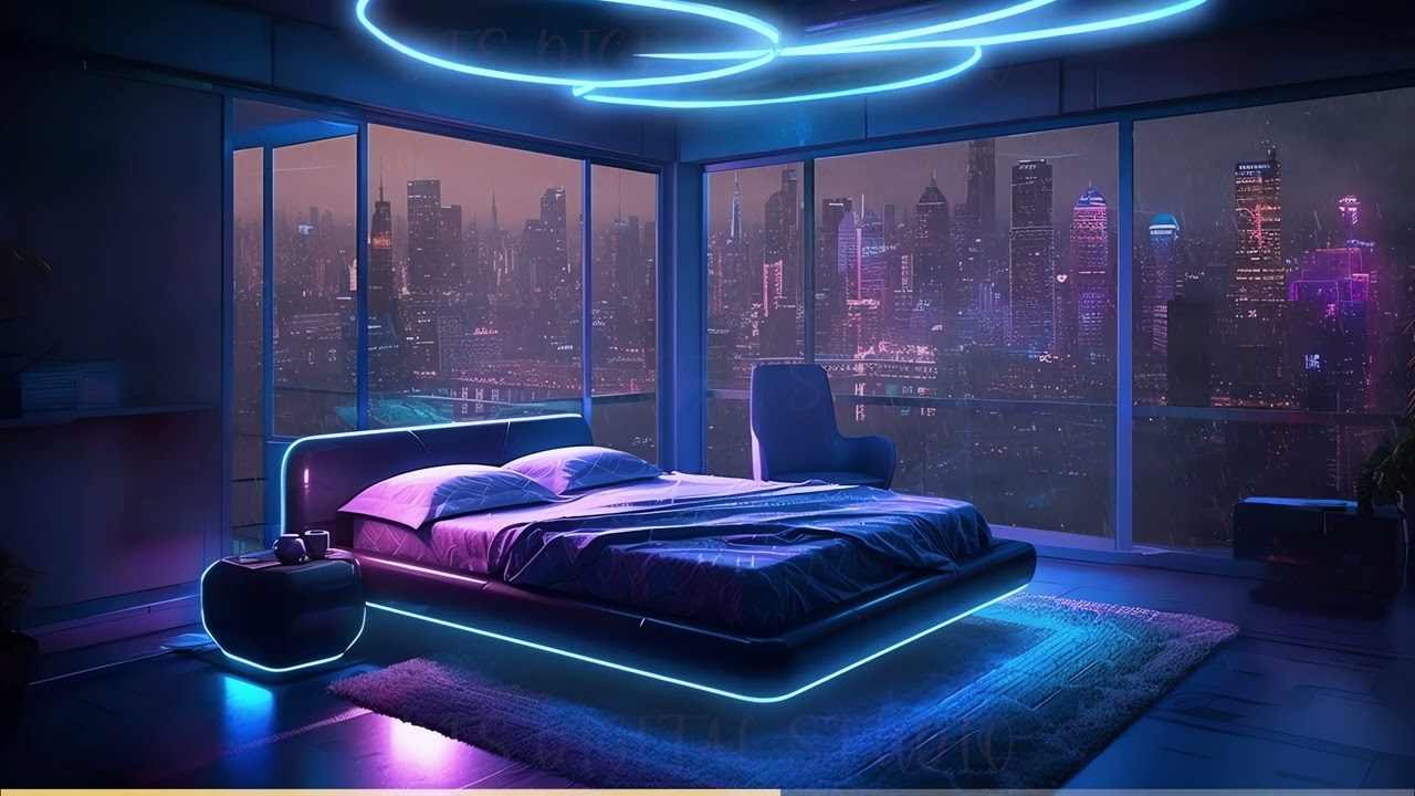 cyberpunk neon bed Vtuber Animated Background