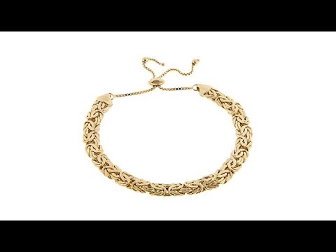 Technibond Flat Byzantine Adjustable Bracelet Yellow