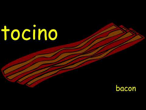 Rosie & Andy: Word of the Day - bacon / tocino