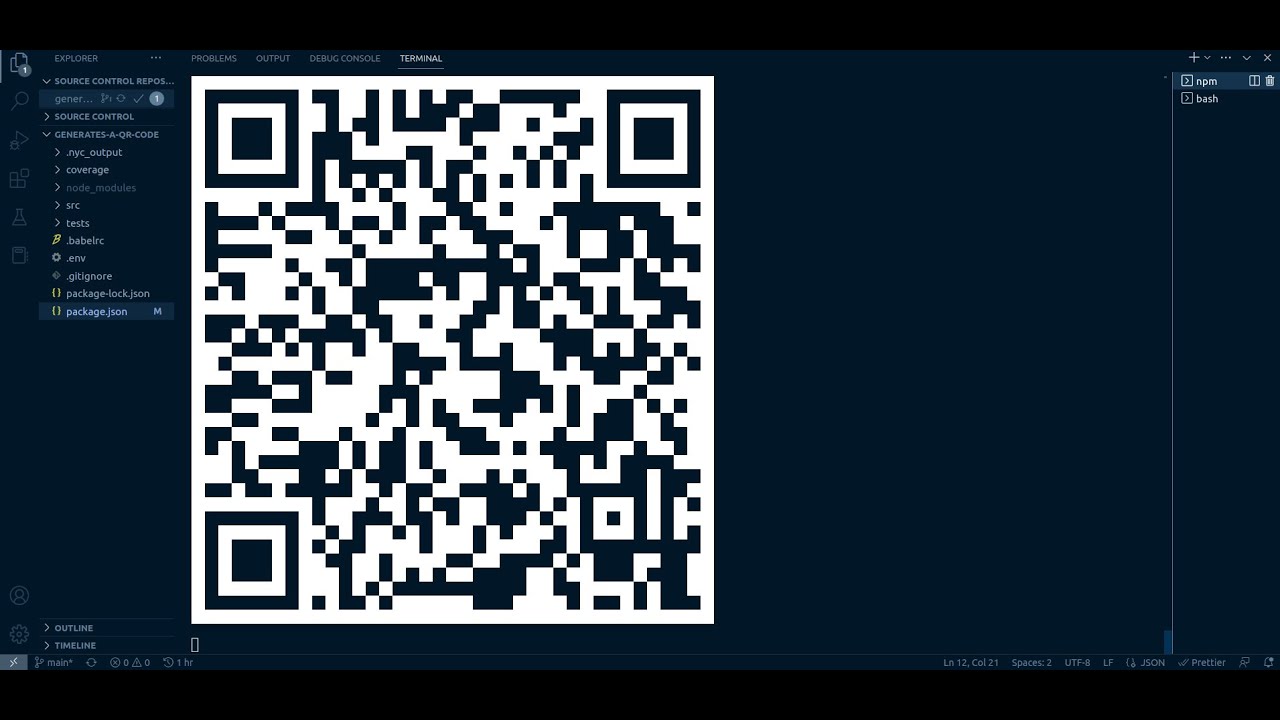 Creating QRcode for Car information using node js