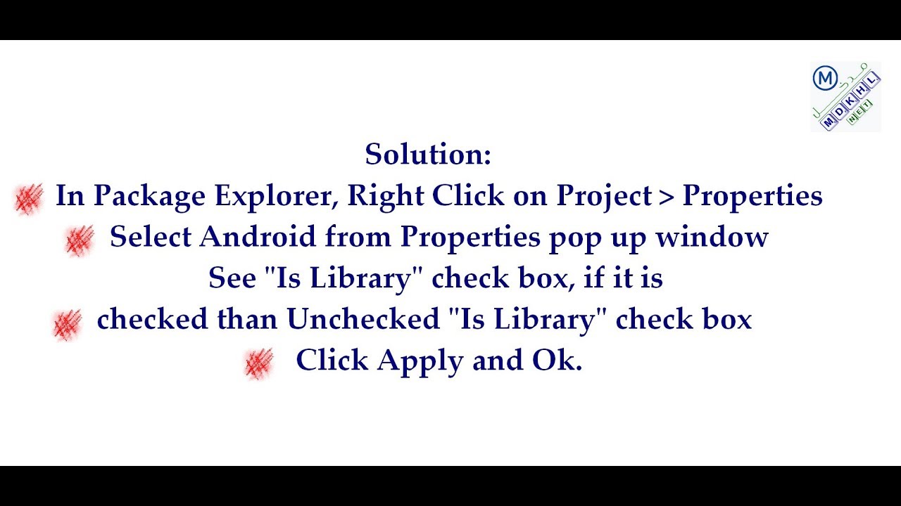 Solution android library projects cannot be launched