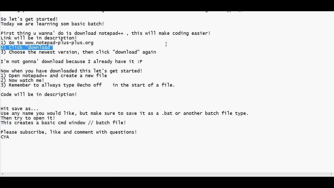 Batch Tutorial - 1. The Basics