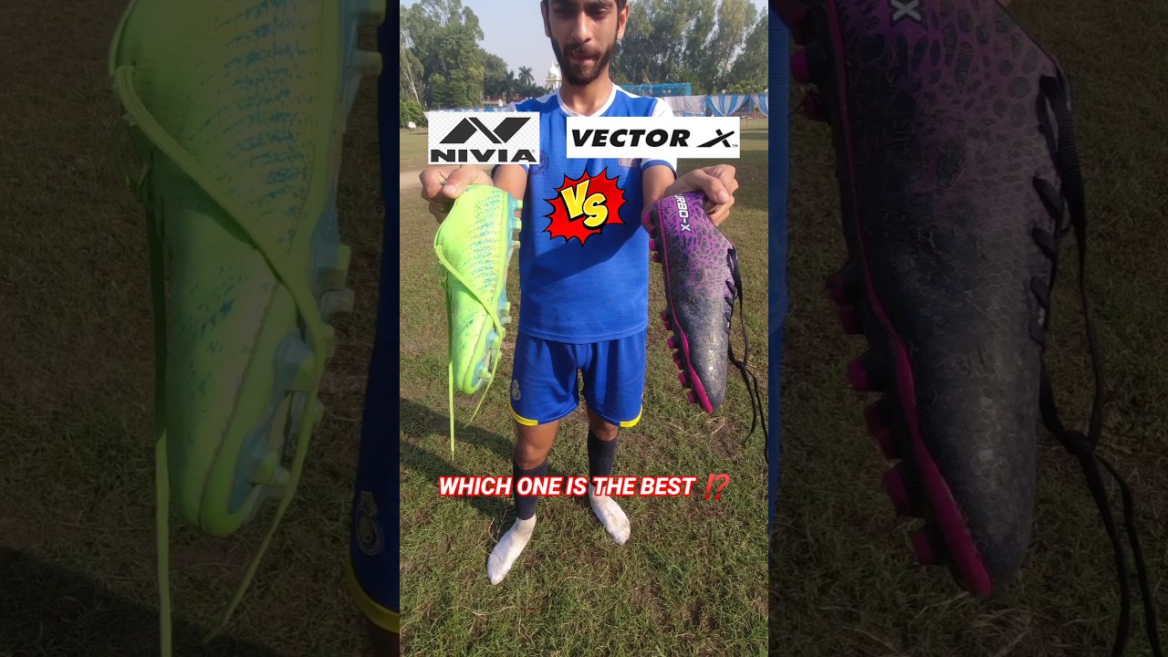 Nivia Vs Vector X Which one is the best football boot ⁉️🔥 #youtubeshort