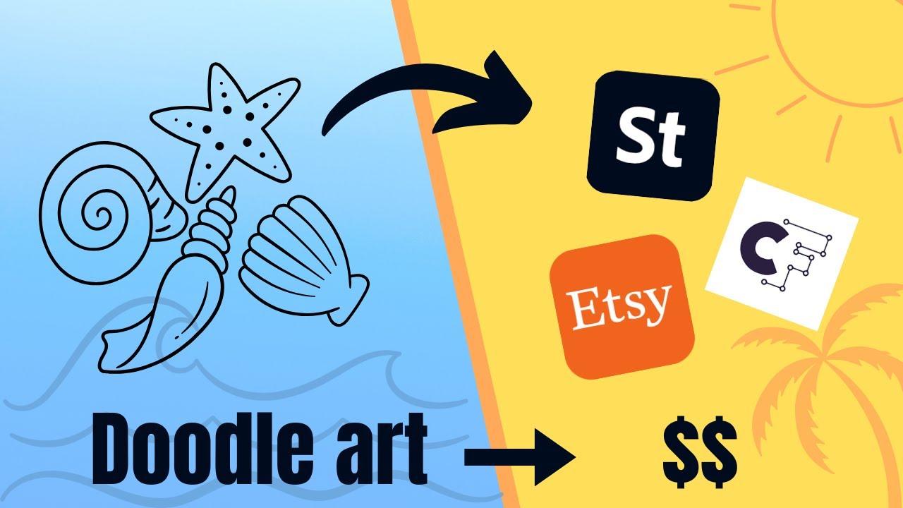 How to Create & Sell Summer Doodle Clipart | Easy Digital Products for Beginners