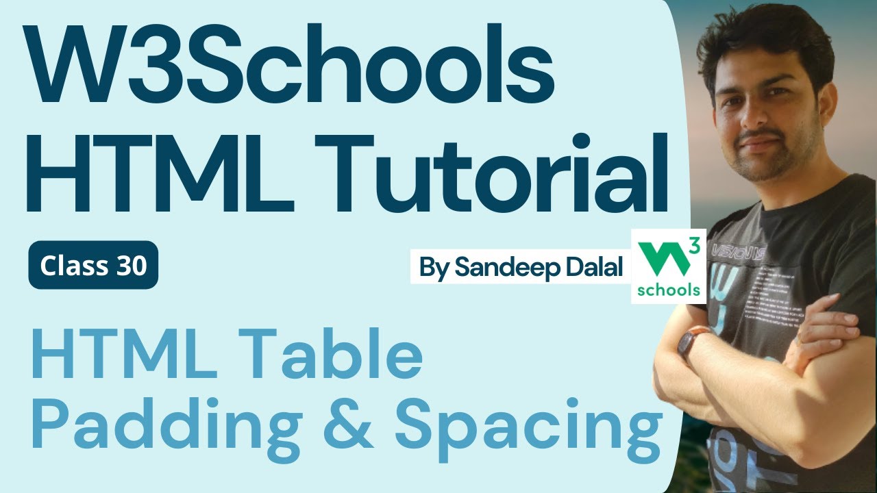 HTML Tutorial - HTML Table Padding & Spacing - W3Schools - In Hindi & English