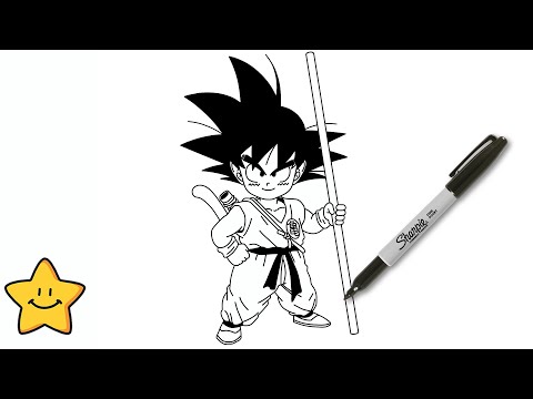 HOW TO DRAW KID GOKU EASY