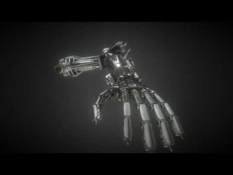 Rigged Robot Arm with Animation Test - Perspective 1