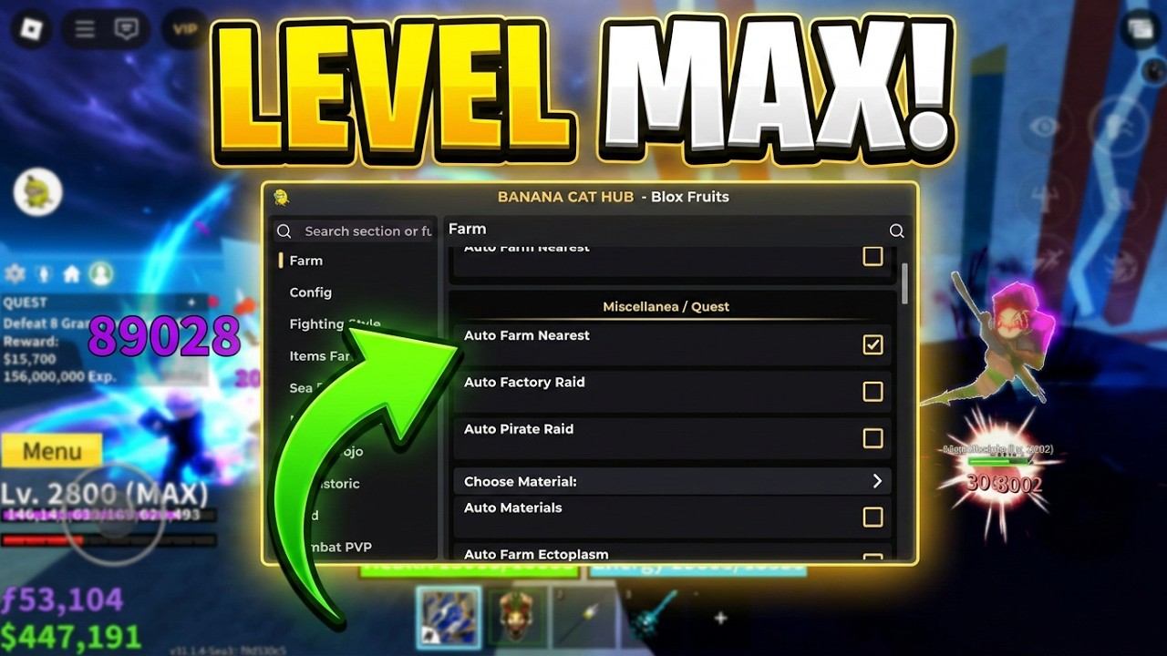 BANANA HUB No Key Script Blox Fruits | Auto Farm Level MAX Fast!