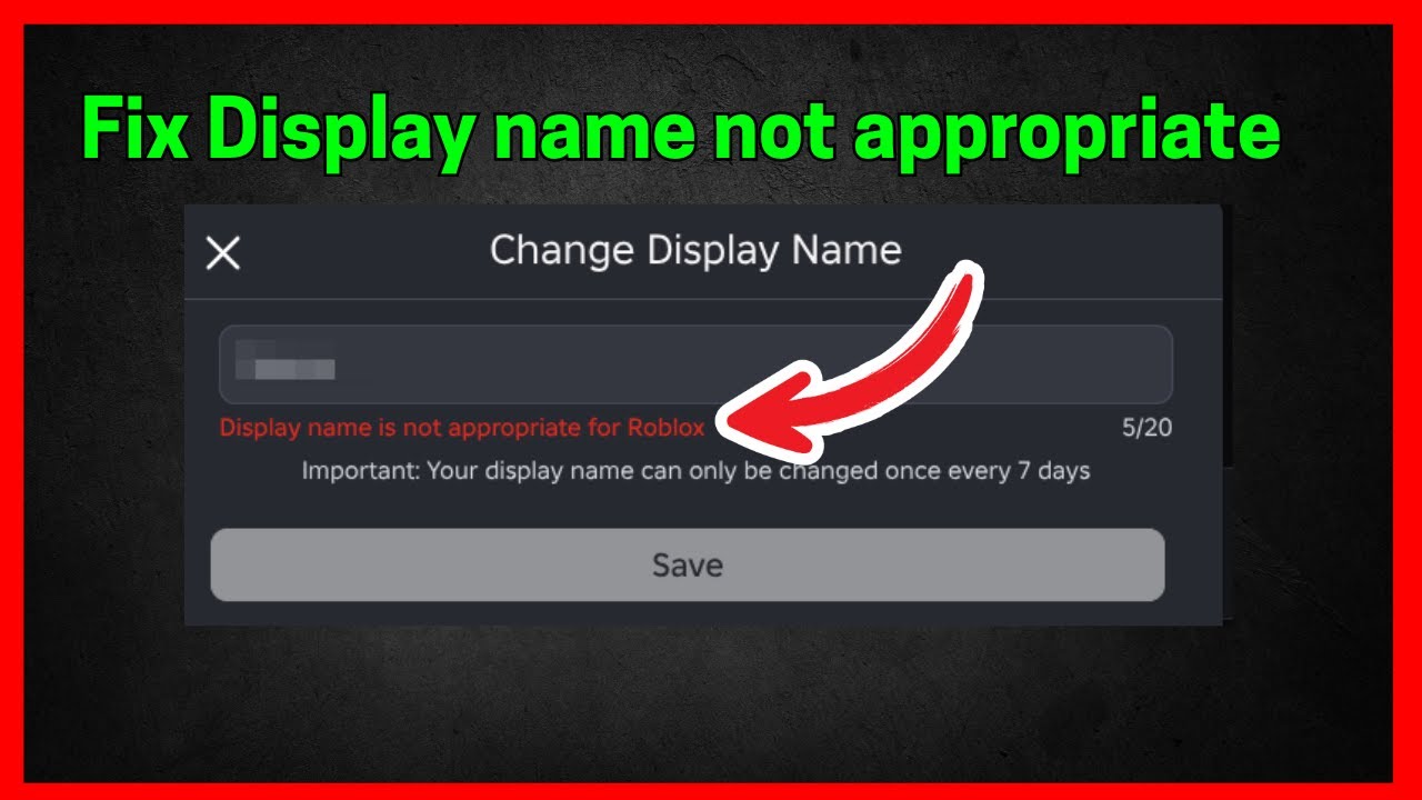 Fix Display name is not appropriate for Roblox