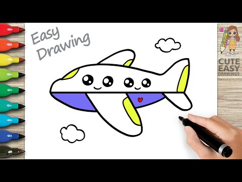 How to Draw Airplane Easy Step by Step Drawing and Coloring