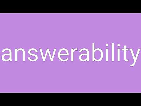 Answerability Definition & Meaning