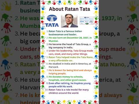 10 Lines on Ratan Tata | About Ratan Tata | Ratan Tata Inspiring Story | Biography of Ratan Tata