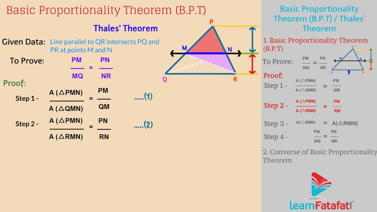 Similarity Class 10 SSC | Part 5 Basic Proportionality Theorem BPT Thales’ Theorem
