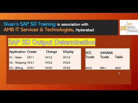 SAP SD Sales Order Output Determination VV11 NACE NAST | Sivan's SAP SD Training