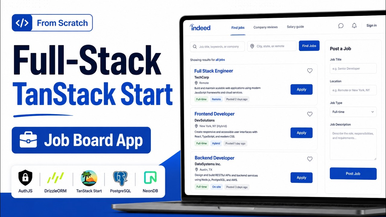 Build a Full-Stack Job Board with TanStack Start (Auth, Database, SSR & More
