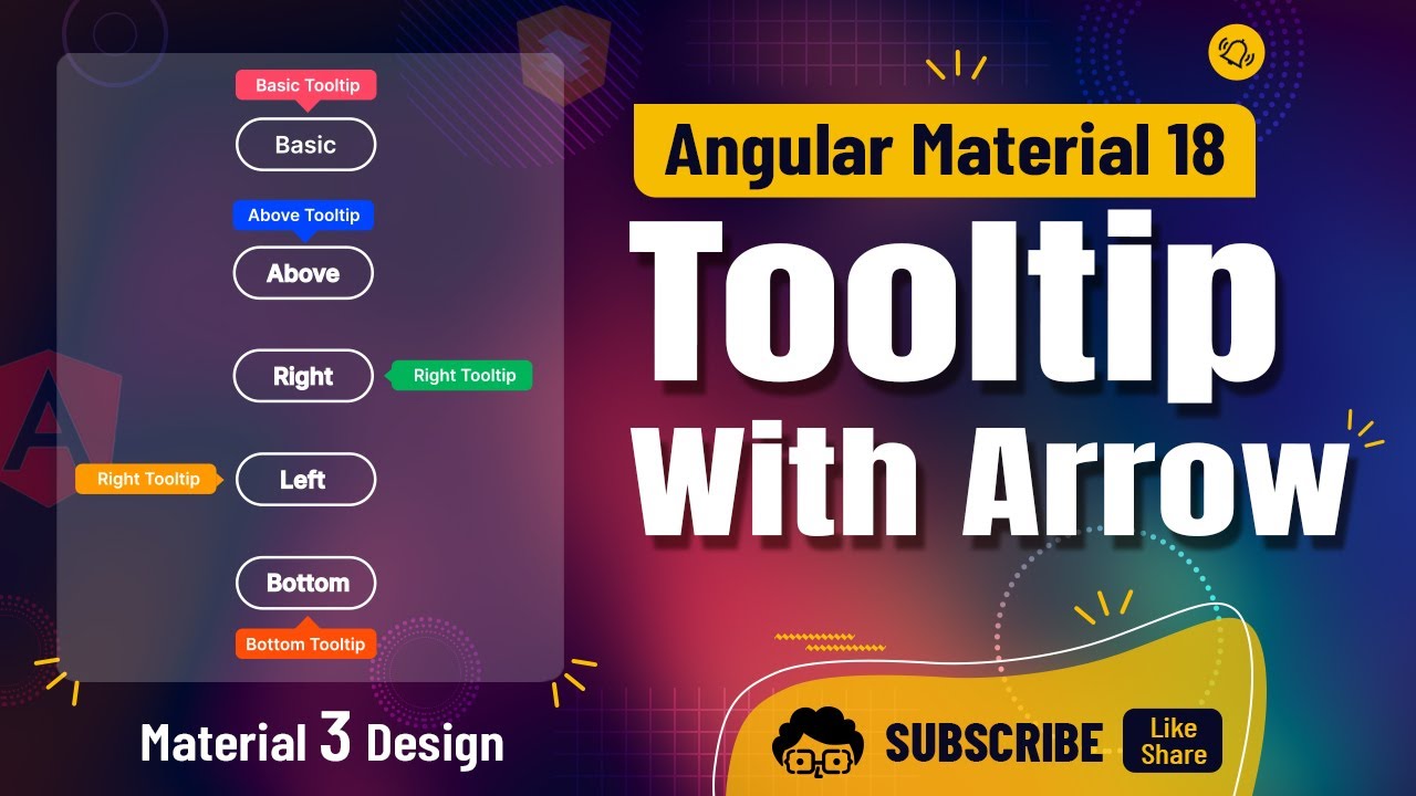 Angular 18 Stylish Tooltip in Angular Material tutorial | Material 3 Design