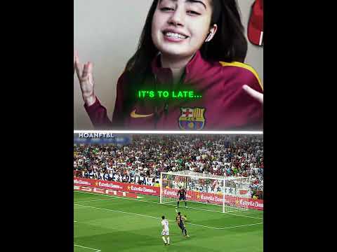 Barcelona girl reacts to Ronaldo's skills ????