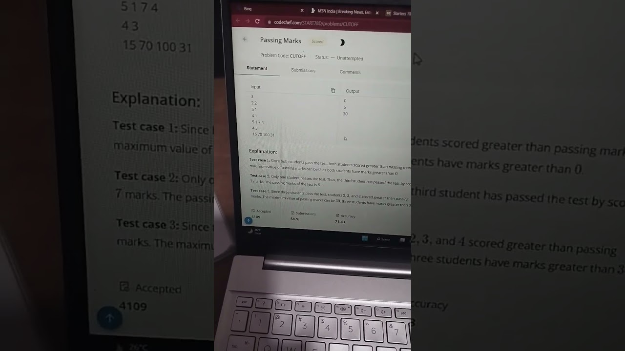 passing marks in python codechef solution