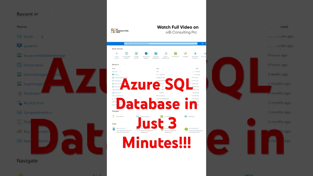 Create Azure SQL Database in the Azure Portal in 2 mins | Azure SQL Quick Guide