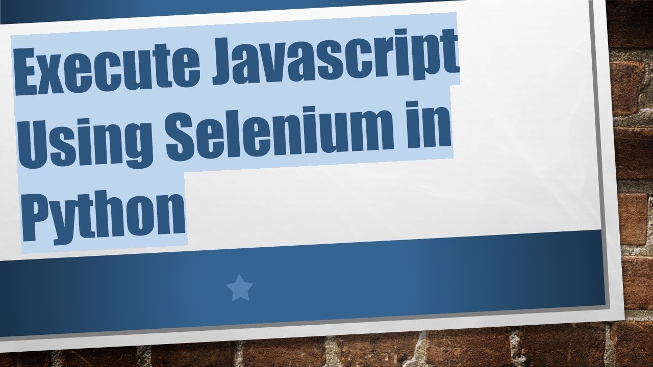 Execute Javascript Using Selenium in Python