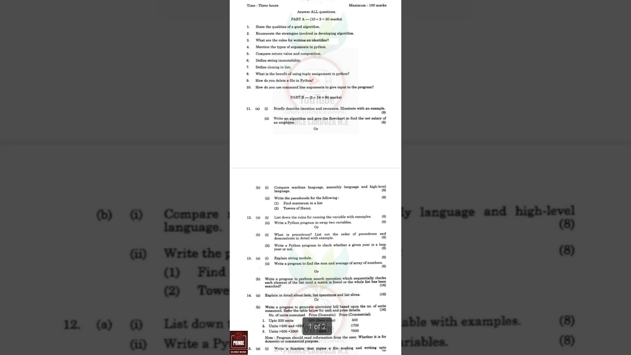 GE3151 PROBLEM SOLVING AND PYTHON PROGRAMMING | ANNA UNIVERSITY QUESTION PAPER MAY 2023 #python