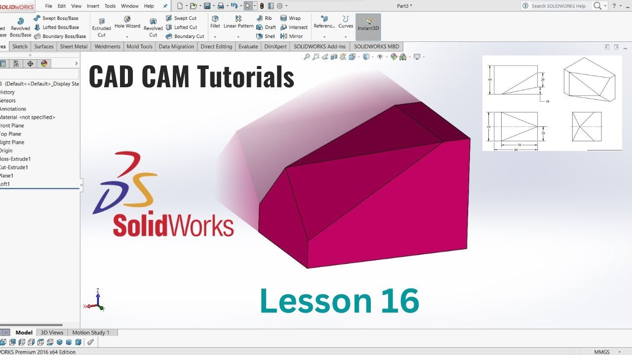 SolidWorks Education Lesson 16 ।। SolidWorks Tutorials।।