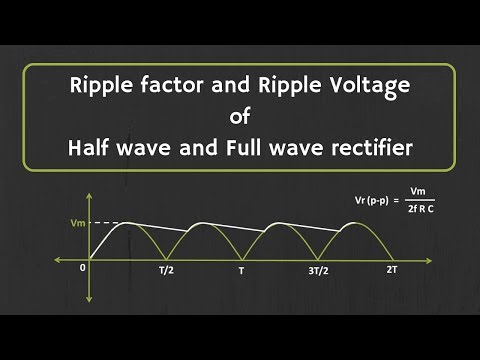 Calculation of Ripple Factor and Ripple Voltage for Half wave Rectifier and Full wave Rectifier
