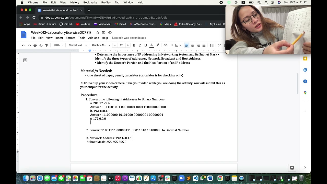 Laboratory Exercise 007 - IP Addressing Exercises